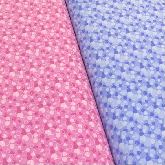 Bubbles Circles Polka Dot Periwinkle Blue White Pink Flannel - Etsy