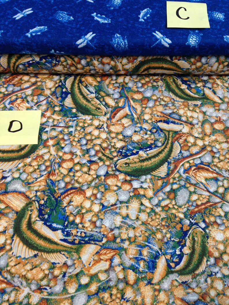 Fishing Trout Fabric Panel Wildlife Fish Tournament Beaver - Etsy Canada