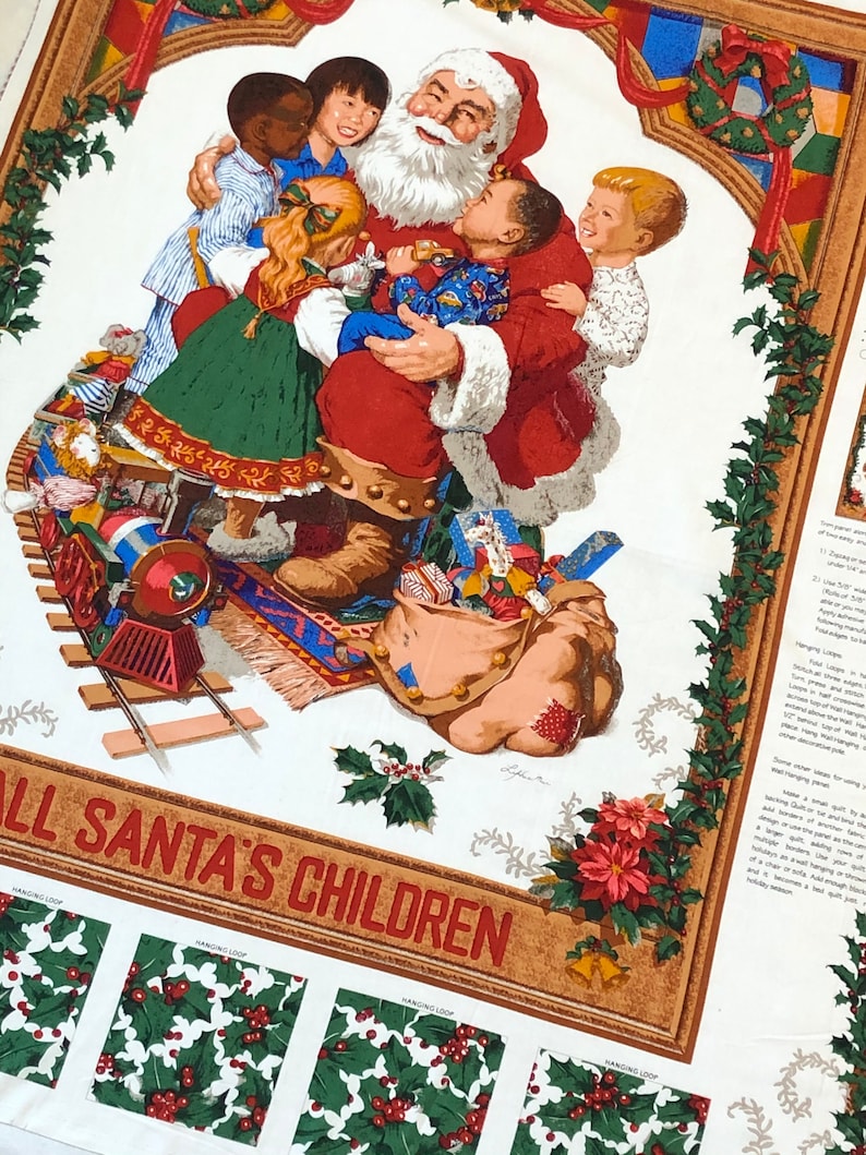 Santa's Children Wall Hanging Panel Holiday Decorations | Etsy
