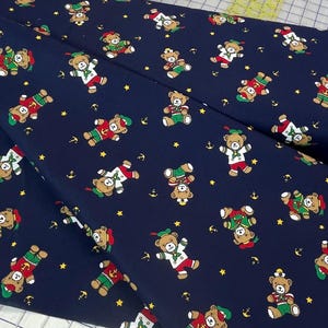 Teddy Bear Sailor, Ships Ahoy, Captain, Nautical Navy Cotton Broadcloth ...