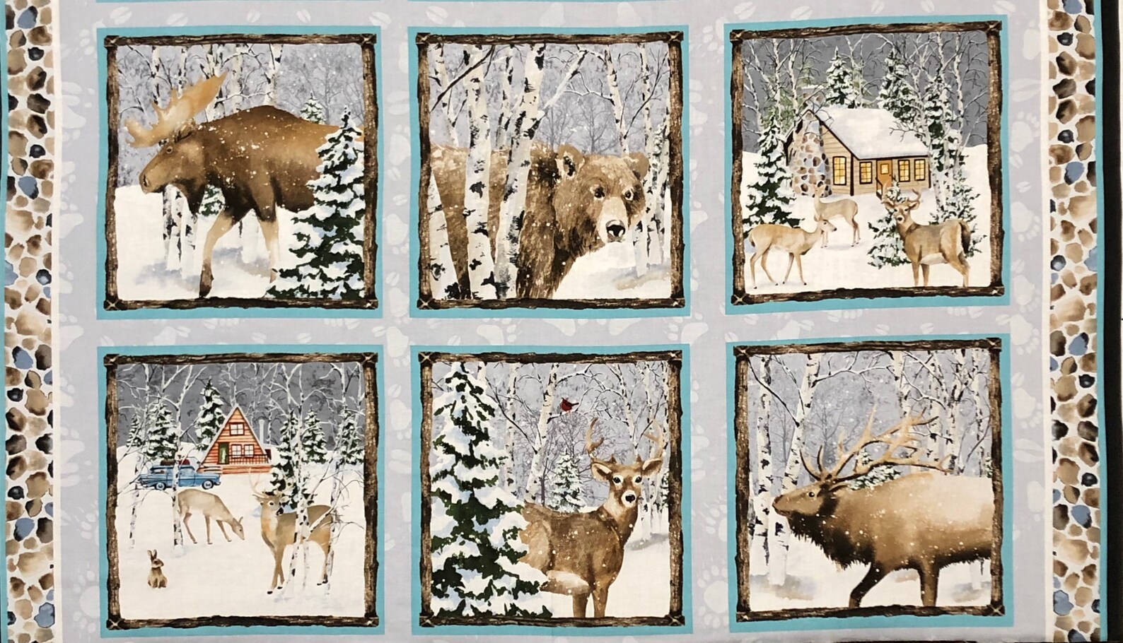Snowy Woods 6 or 9 Framed Picture Fabric Panel Pine Tree - Etsy