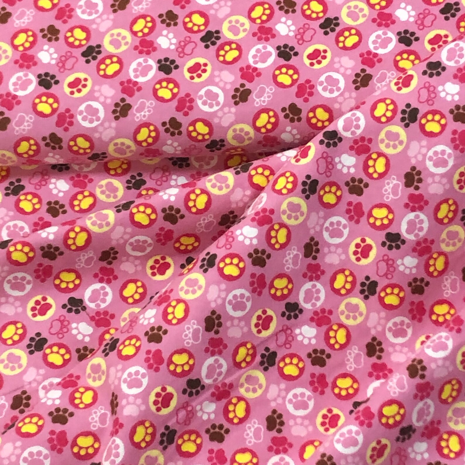 Cuddle Teddy Bear Paw Prints Pink Yellow Brown Teddybear - Etsy