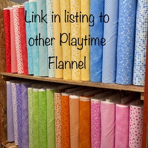 Aqua Playtime Flannel by Maywood Studio, Hearts, Gingham, Stars, Polka ...