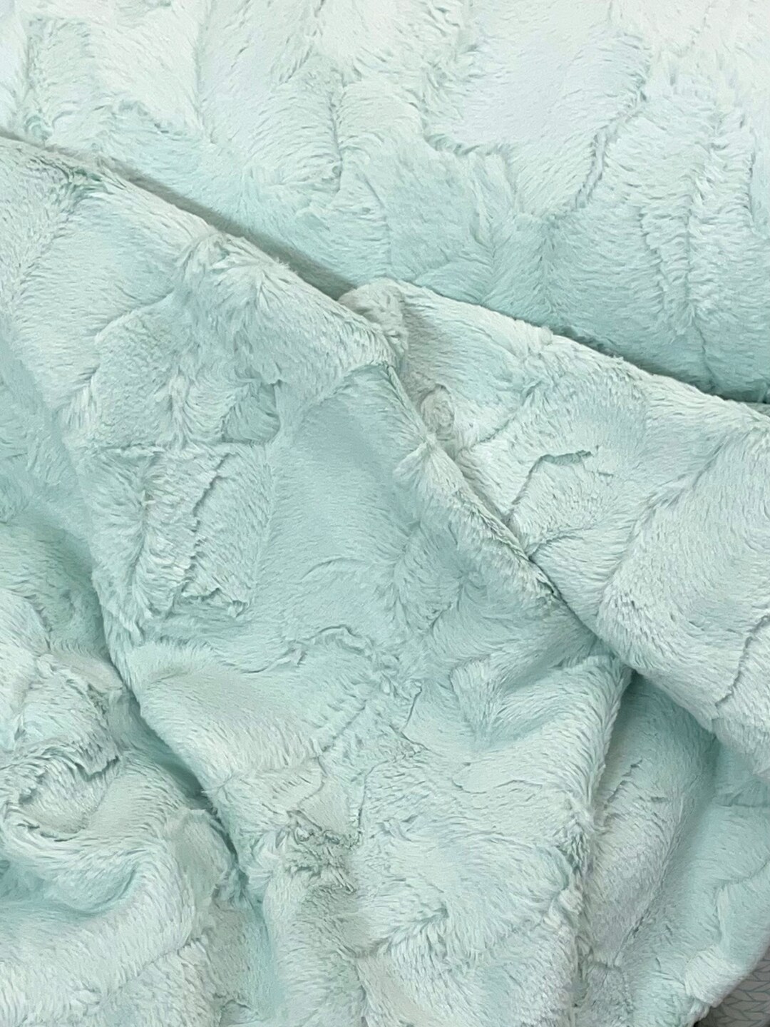 Light Green Ice Marble Minky Fabric, Plush Soft Smooth Gorgeous Cuddle ...