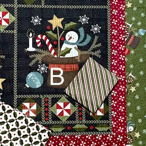 Snowdays Fabric Panel Quilt Kit, Soft Flannel, Candy Cane, Snowman ...