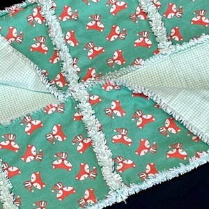 Baby Fox Rag Quilt, 3 Warm Flannel Layers, 31x37, Baby Blanket, Soft ...
