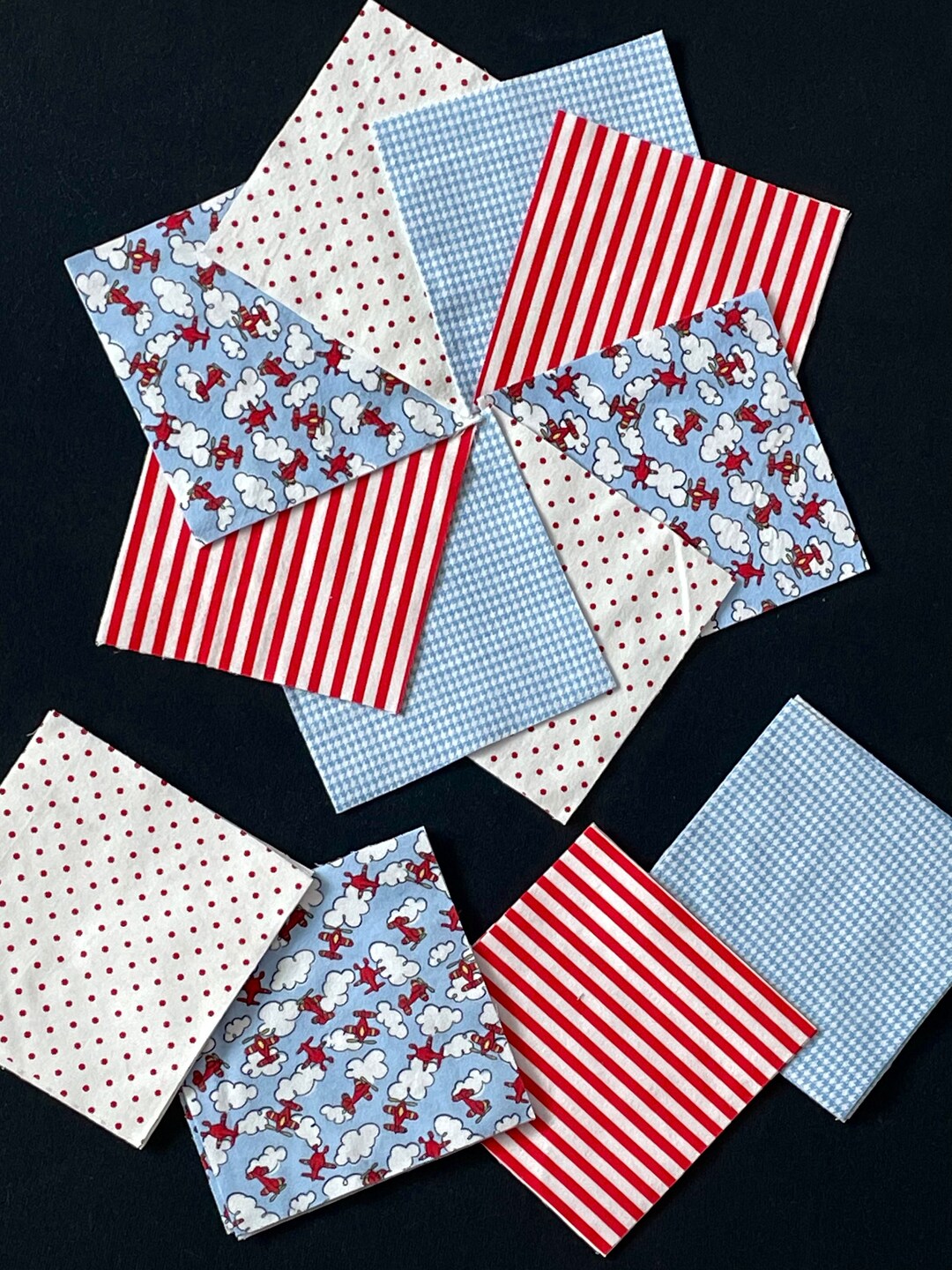 56 Airplane, 7 Inch Square Flannel Quilt Blocks, Pre Cut, Aviation ...