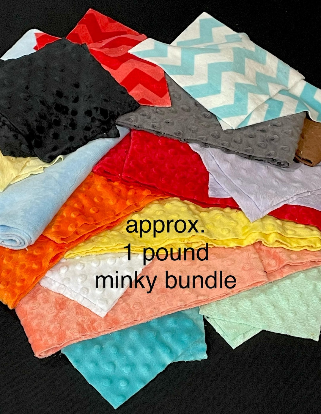 Minky 1 LB Scrap Variety of Multi-colors, Bubble Dot Minky Strips, Grab ...
