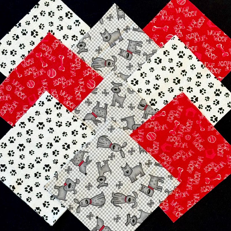 Square Red White Quilt Top - Etsy