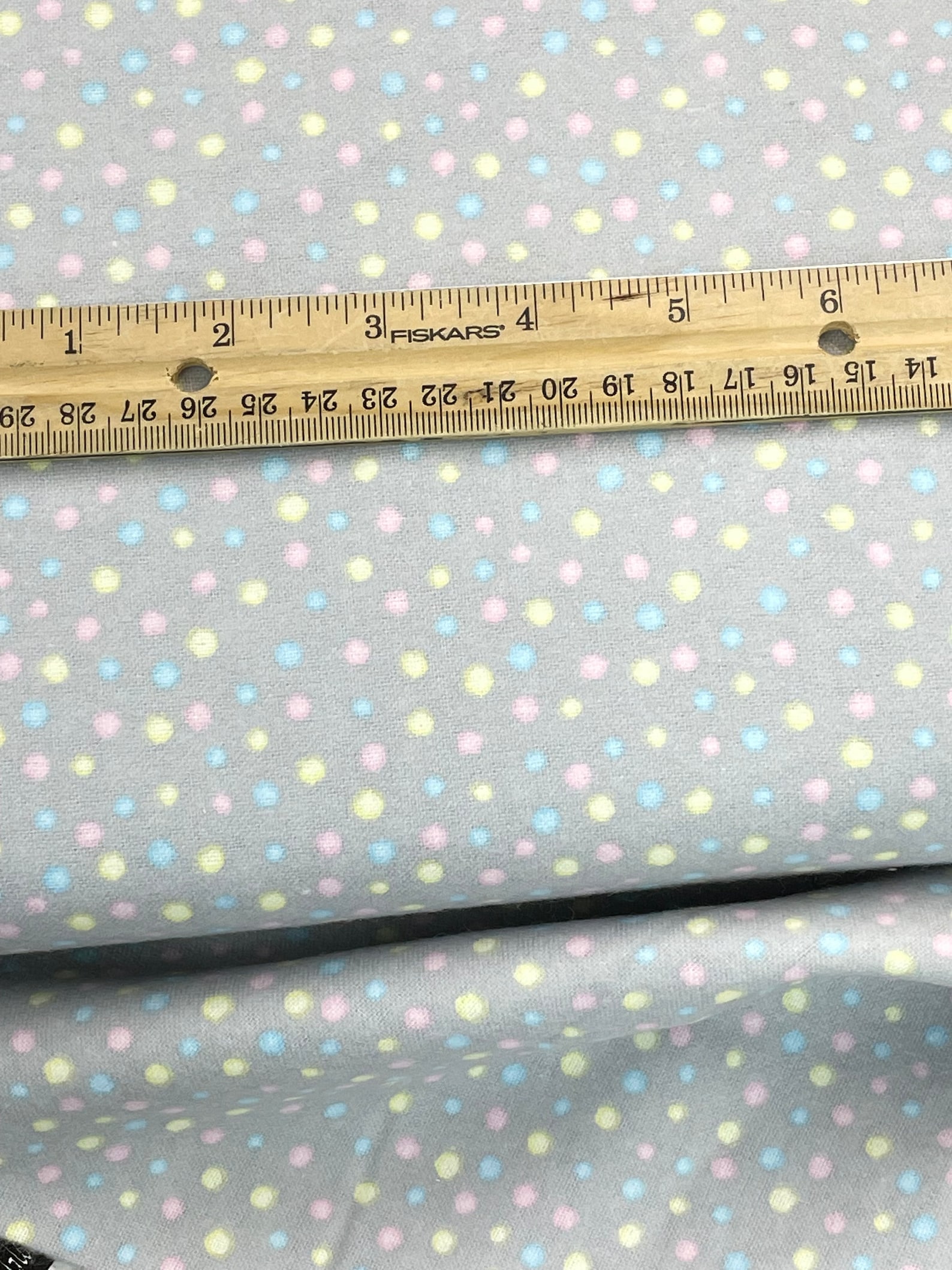 Polka Dot Gray Flannel Fabric Pastel Dots on Light Gray | Etsy