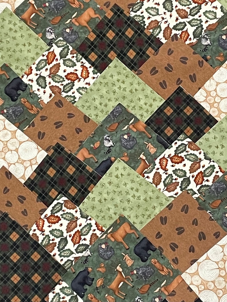 pine trees fishing moose bear outdoor quilt kit 50 woodland wilderness ...