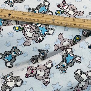 Baby Teddy Bear, Teddy Star Sky, Blue Comfy Flannel Prints, Stars ...