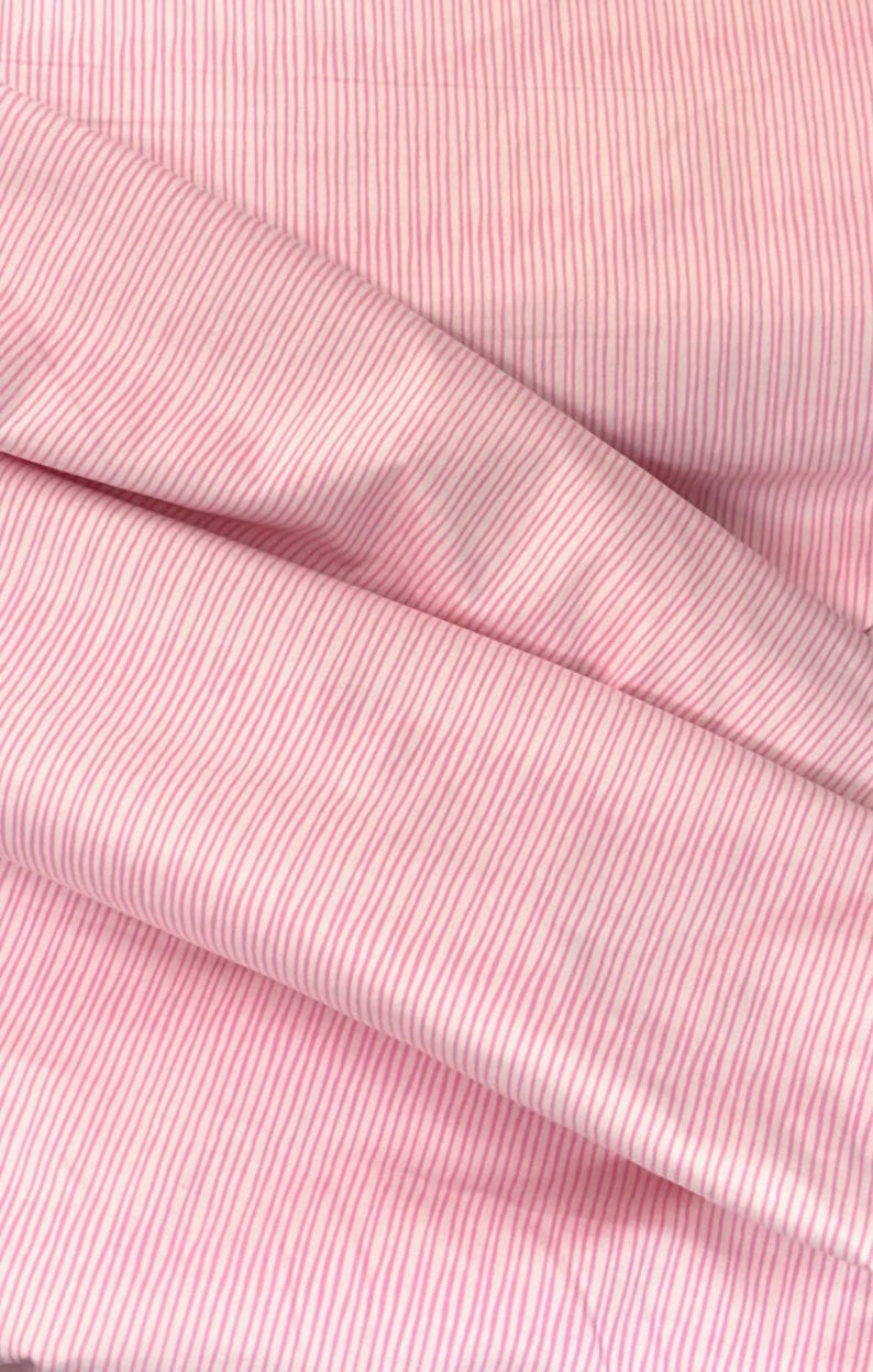 Pink Strips on Pale Pink Flannel, Soft Cotton, Top Quality Baby Flannel ...