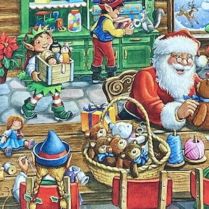 Santa's Workshop, Christmas, Santa Claus, Elf Toy Workshop Scene, 35 ...