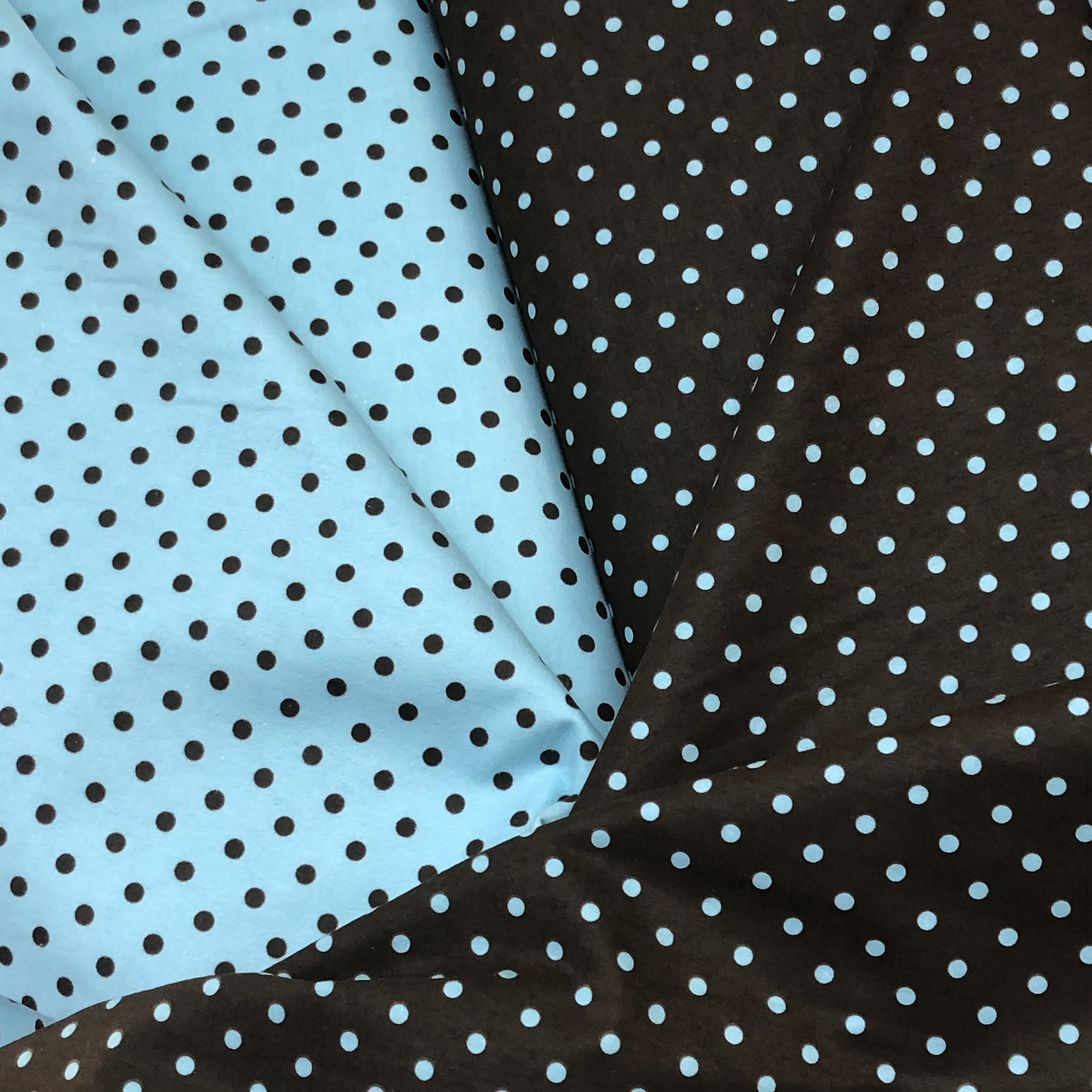 Aqua brown Polka dot flannel fabric aqua blue polka dots | Etsy