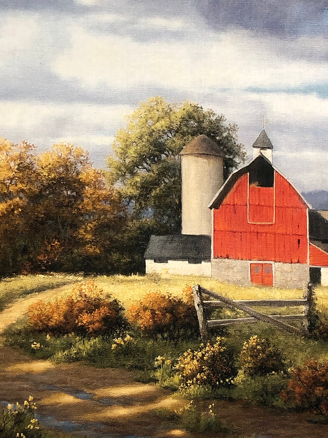Country Farm Barnyard Friends Fabric Panel Riley Blake Red - Etsy