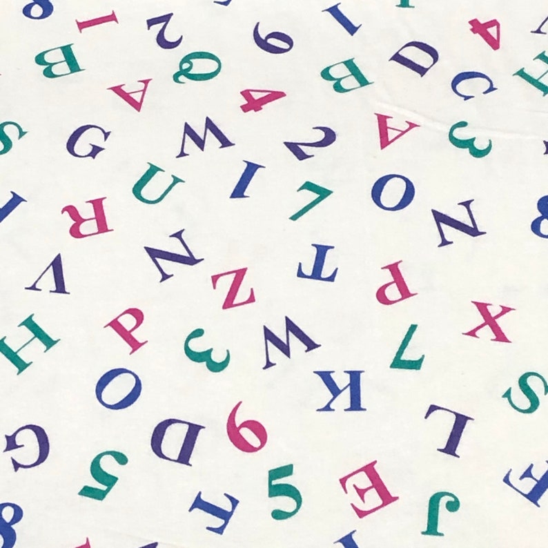 Alphabet Blocks, Abc's Baby Patches, Number Fabric, Purple Blue Green ...