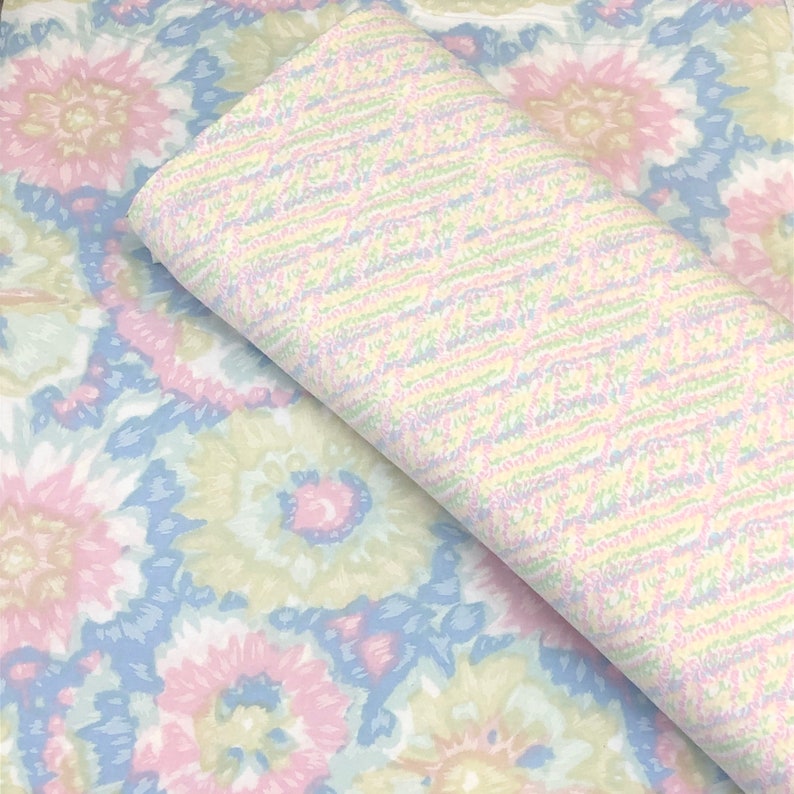 Pastel Flower Cotton Flannel Coordinate Pastel Fabric Blue | Etsy