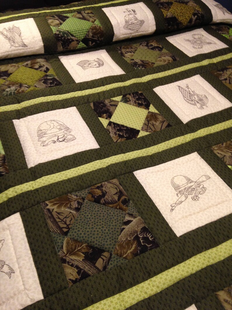 Military Queen Quilt Army Soldier Memorial Camouflage Army | Etsy