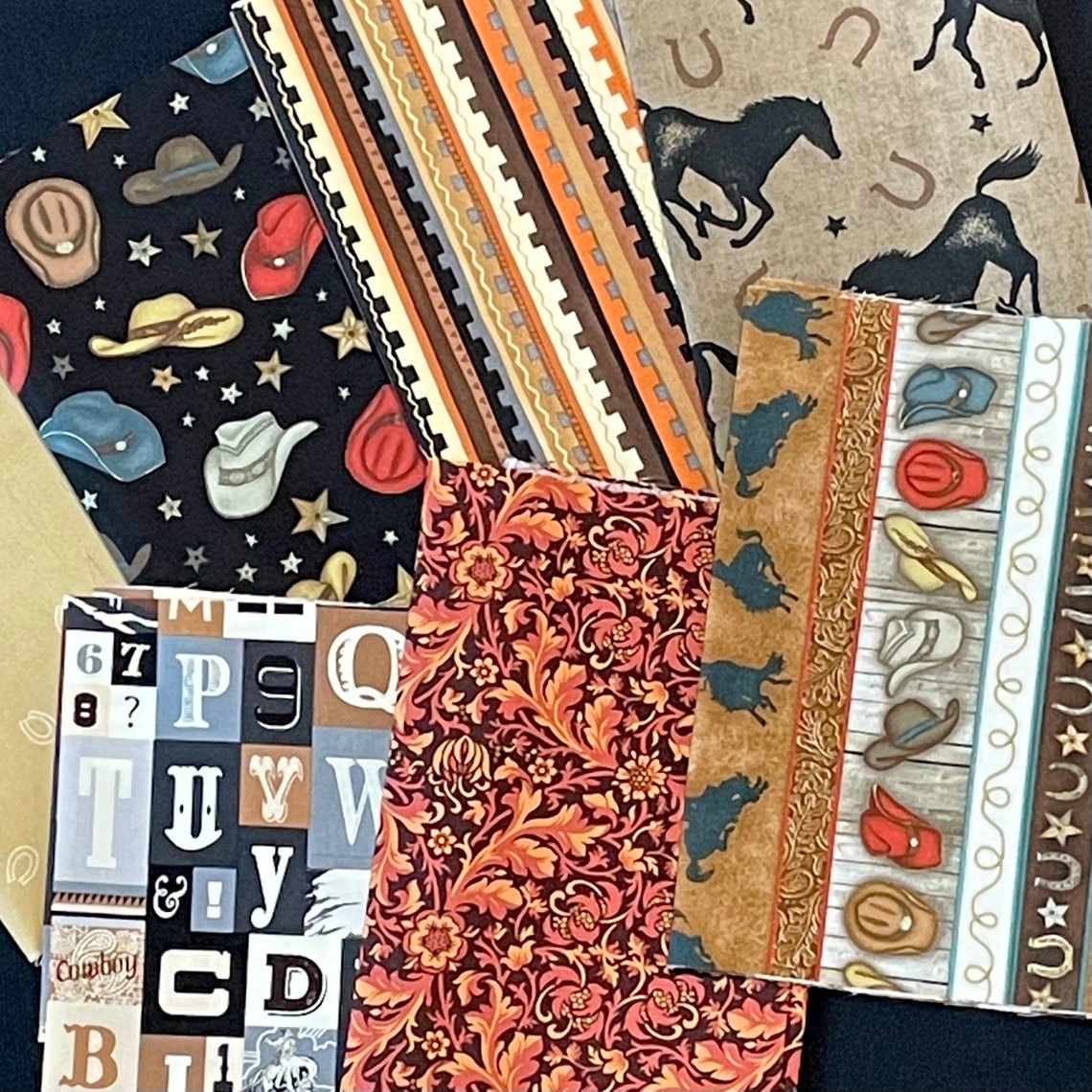 Western Cowboy Fabric Bundle 1/4 Yard Cut Rodeo Wild Wild - Etsy