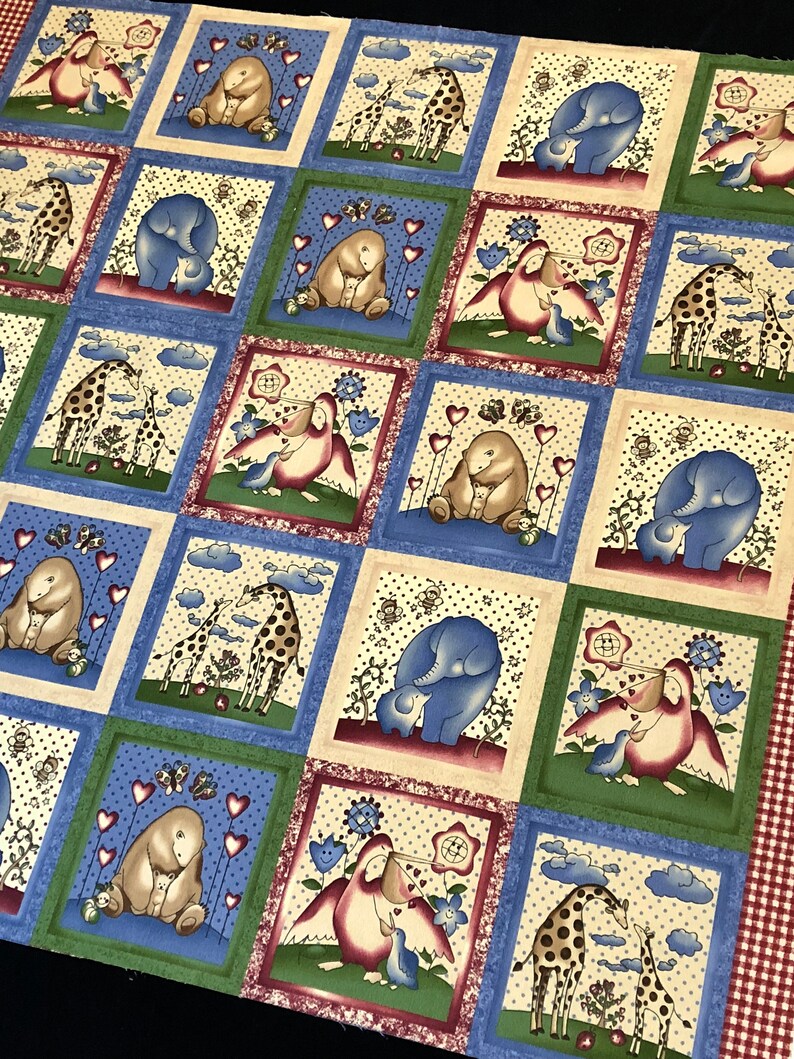 Giraffe Elephant QUILT KIT Bear Zoo Jungle Animals Green | Etsy