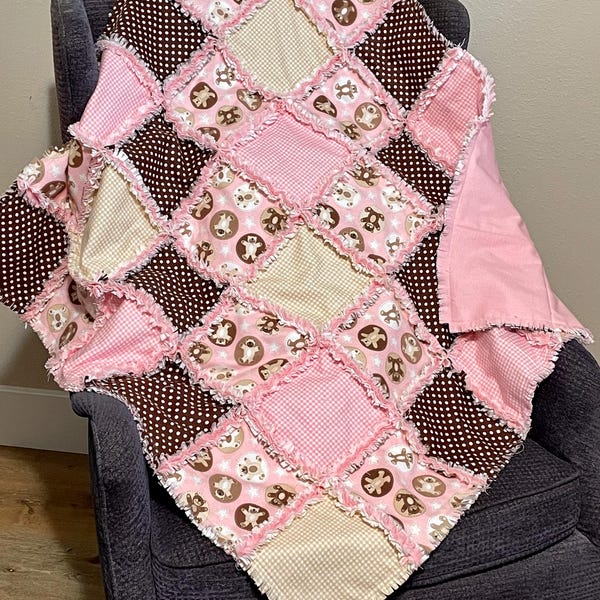 Teddy Bear Rag Quilt - Etsy