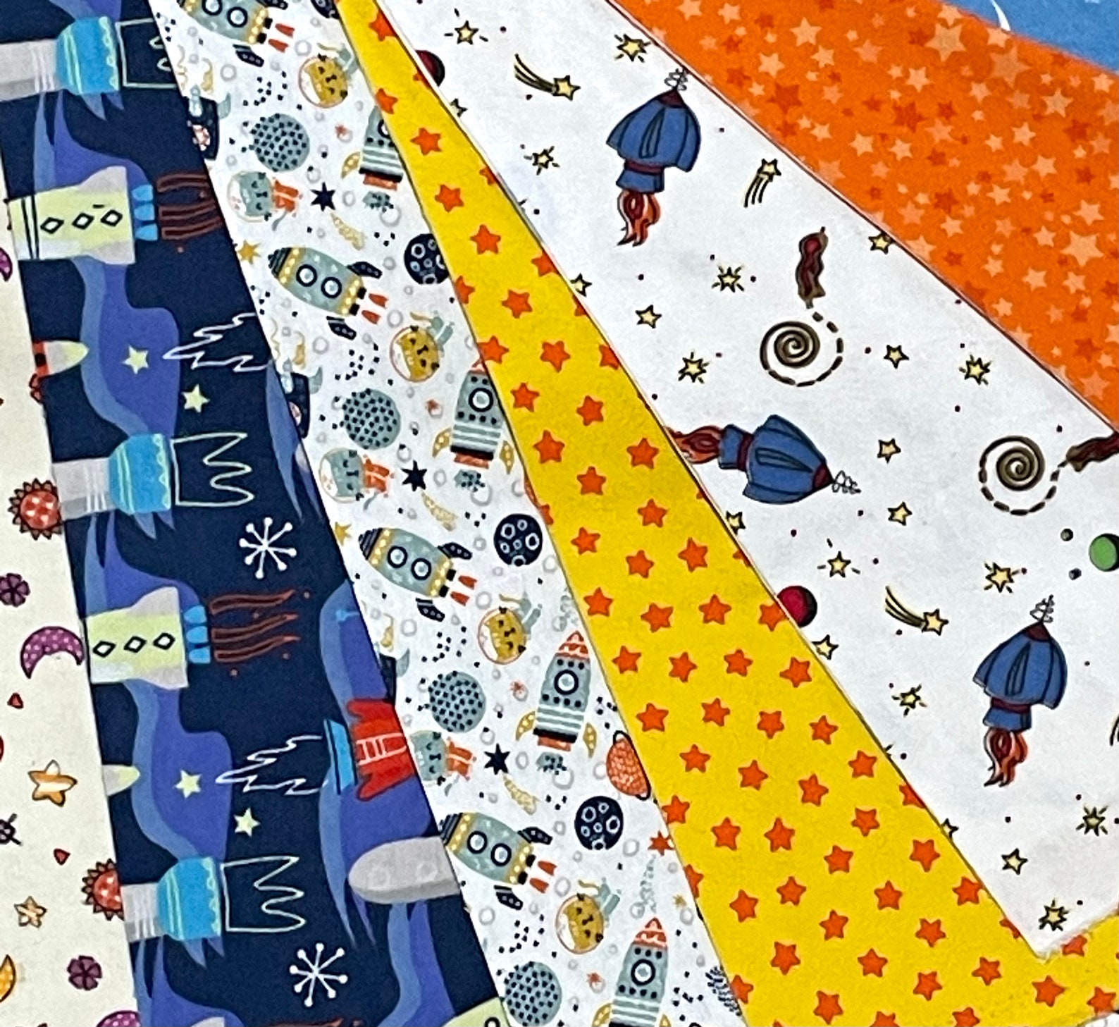 Space Rocket 1/4 Yard Cuts Fabric Bundle, 8 Patterns, Space Ship, Outer ...