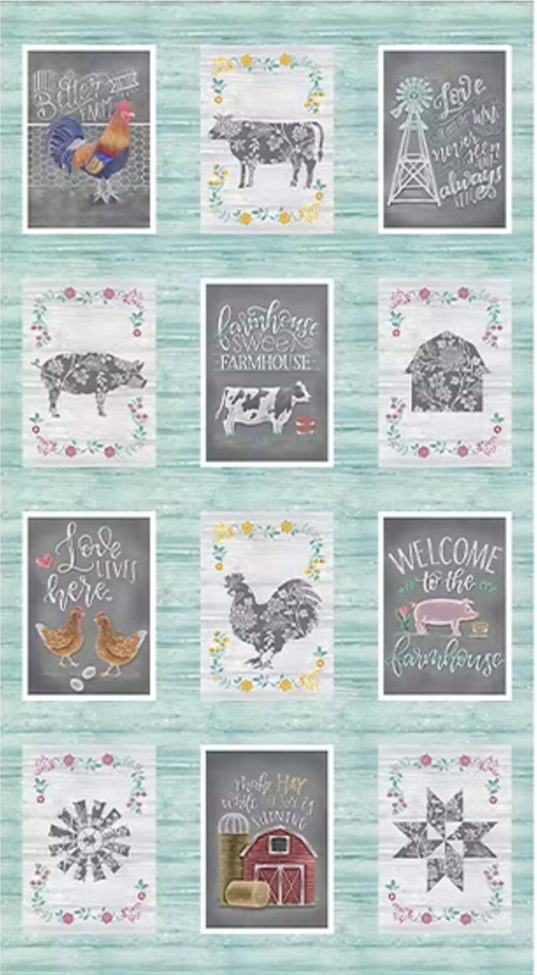 Chalk Barn 24" Chalk Barn Panel, by Shannon Robert for Bernatex, Sold ...