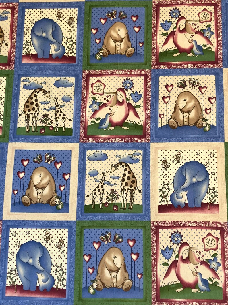 Giraffe Elephant QUILT KIT Bear Zoo Jungle Animals Green | Etsy