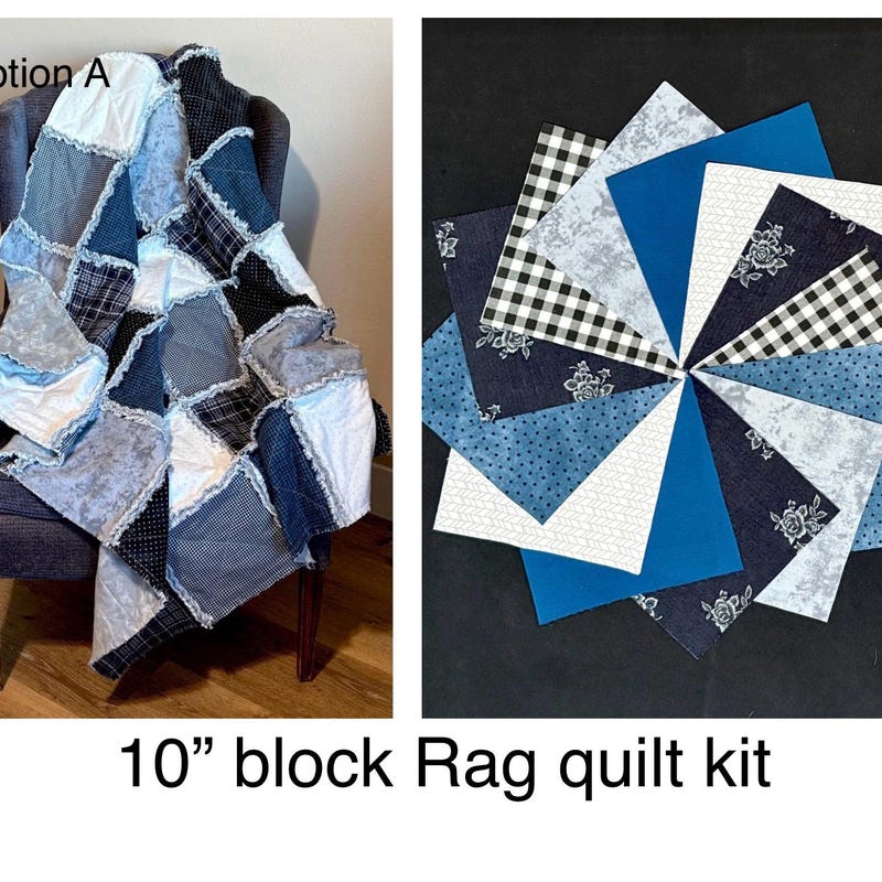 Rag Rug Blue and Grey - Etsy
