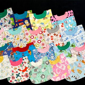 Baby Bibs Pull Over Stretch Neck Double Sided Flannel, Soft, Absorbable ...