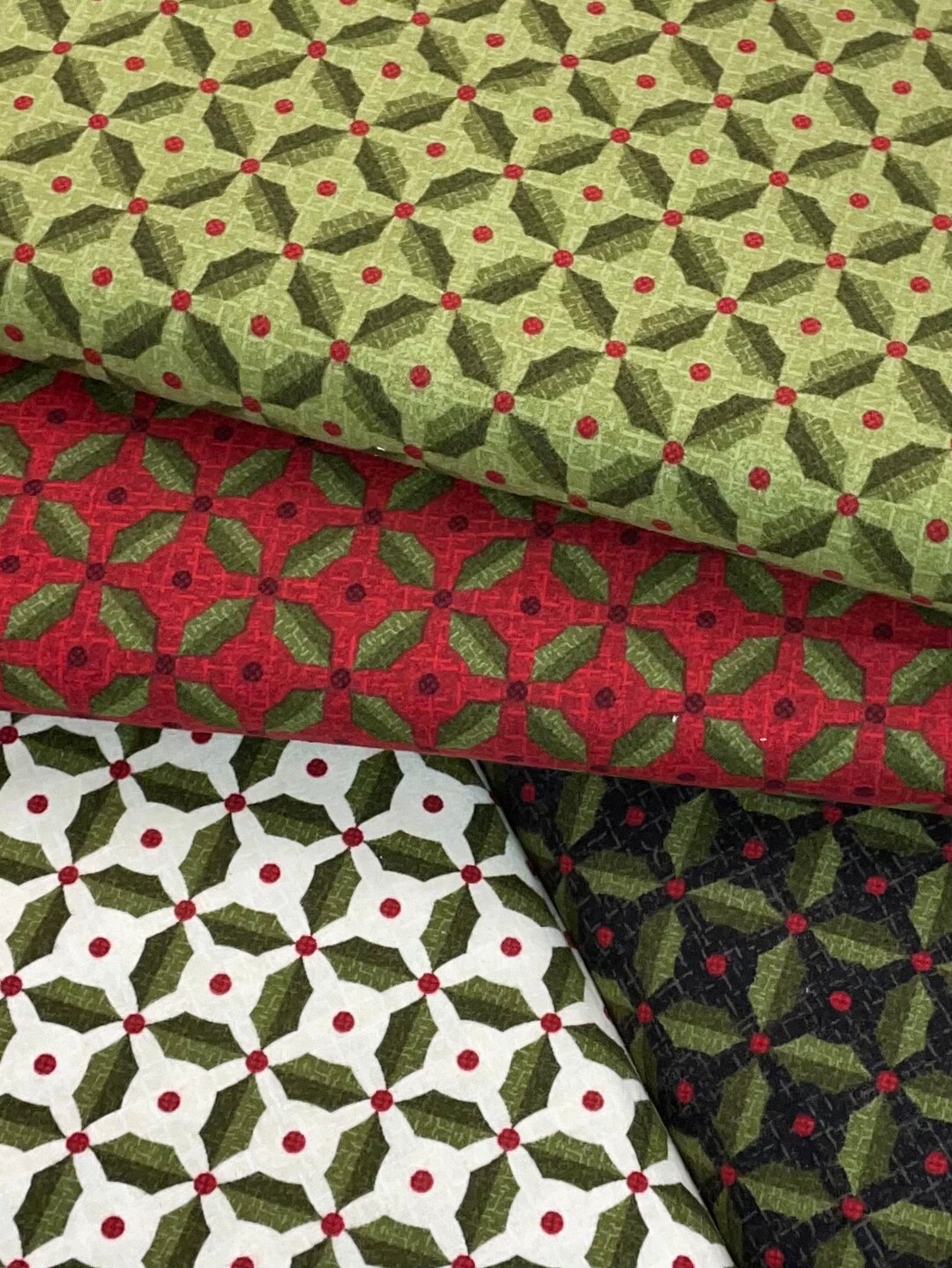 Maywood Snowdays Holly Berry Flannel, Christmas, Black Red Green White ...