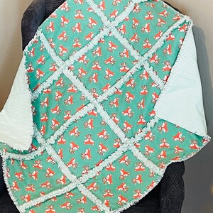 Baby Fox Rag Quilt, 3 Warm Flannel Layers, 31x37, Baby Blanket, Soft ...