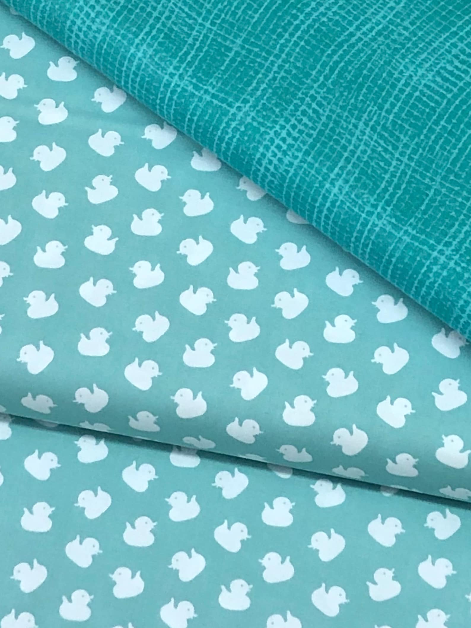 Duck Cotton Teal Fabric White Ducks Coordinate Mesh Fabric | Etsy