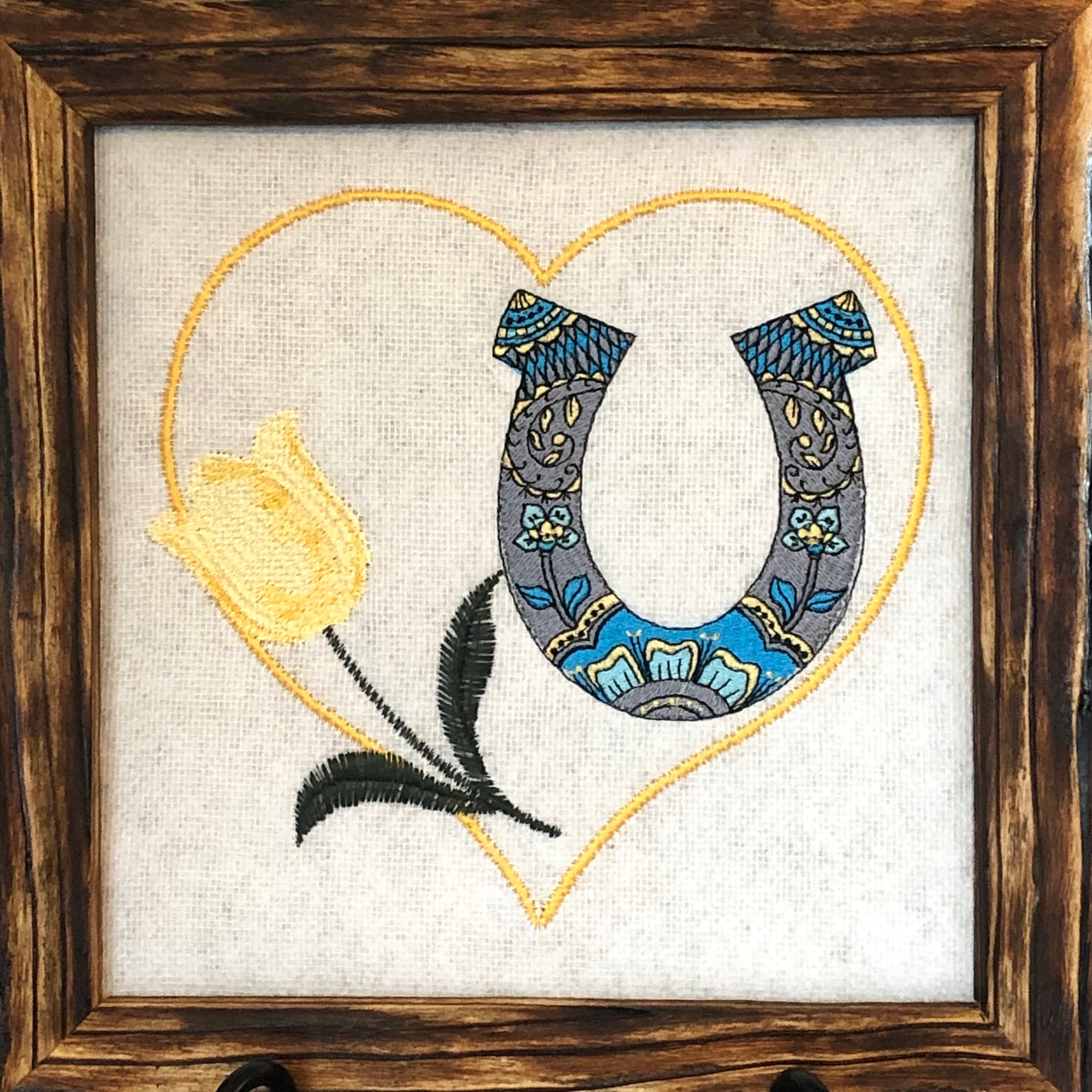 Horse Head Picture Frame Embroidered Wall Hanging on Screen - Etsy