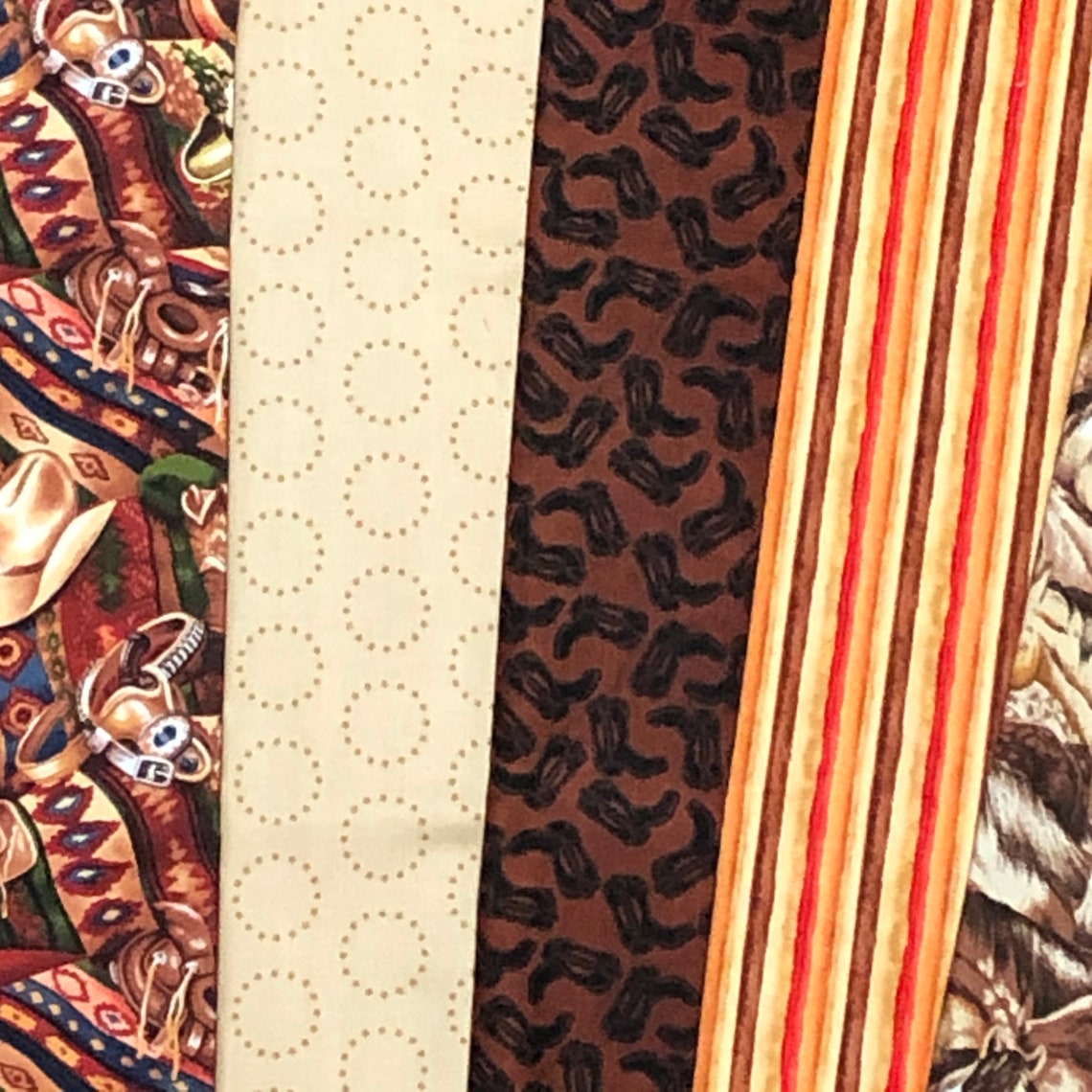 Cowboy Western Fabric 1/2 Yard Bundle Brown Red Beige 7 | Etsy