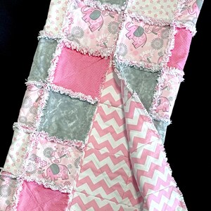 Pink Elephant Baby Rag Quilt Kit 72 Pre Cut 7 Flannel - Etsy