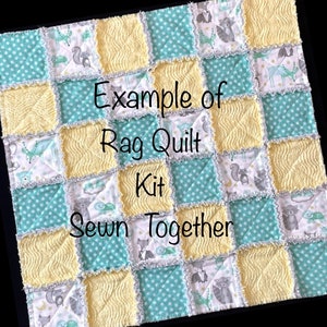 72 Equipment Construction RAG QUILT Kit, 7 Square Blocks, Soft Warm ...