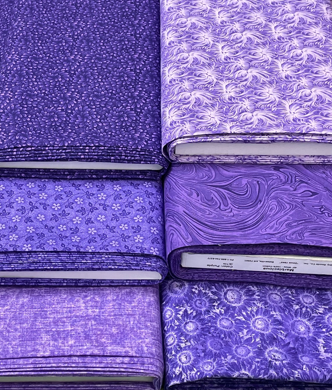 6 Purple Lavender Fabric Bundle FAT Quarters or 1/4 Yd Cuts 6 | Etsy