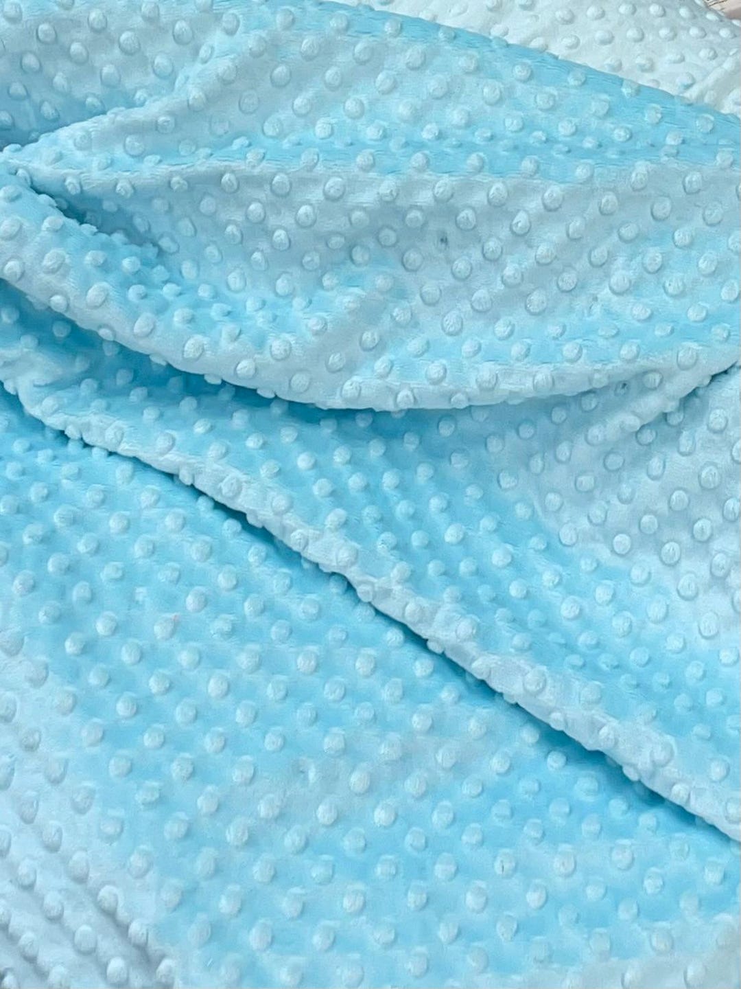 Aqua or Cream Ivory Dimpled Minky Fabric, Smooth and Soft, Polyester ...