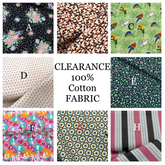 Clearance Cotton Quilt Craft Fabric 100 Percent Cotton Sold by the Yard Half Yard Great Quality on Sale Discounted Ready to Ship Etsy Australia
