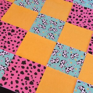 Cow Rag Quilt Kit Pre Cut, 75 Squares, 3 Flannel Layers 8" Ea, Farm ...