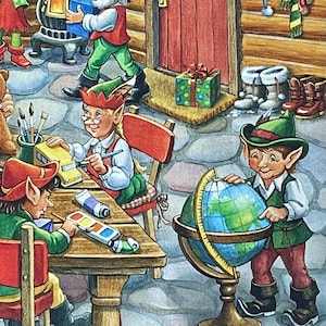 Santa's Workshop, Christmas, Santa Claus, Elf Toy Workshop Scene, 35 ...