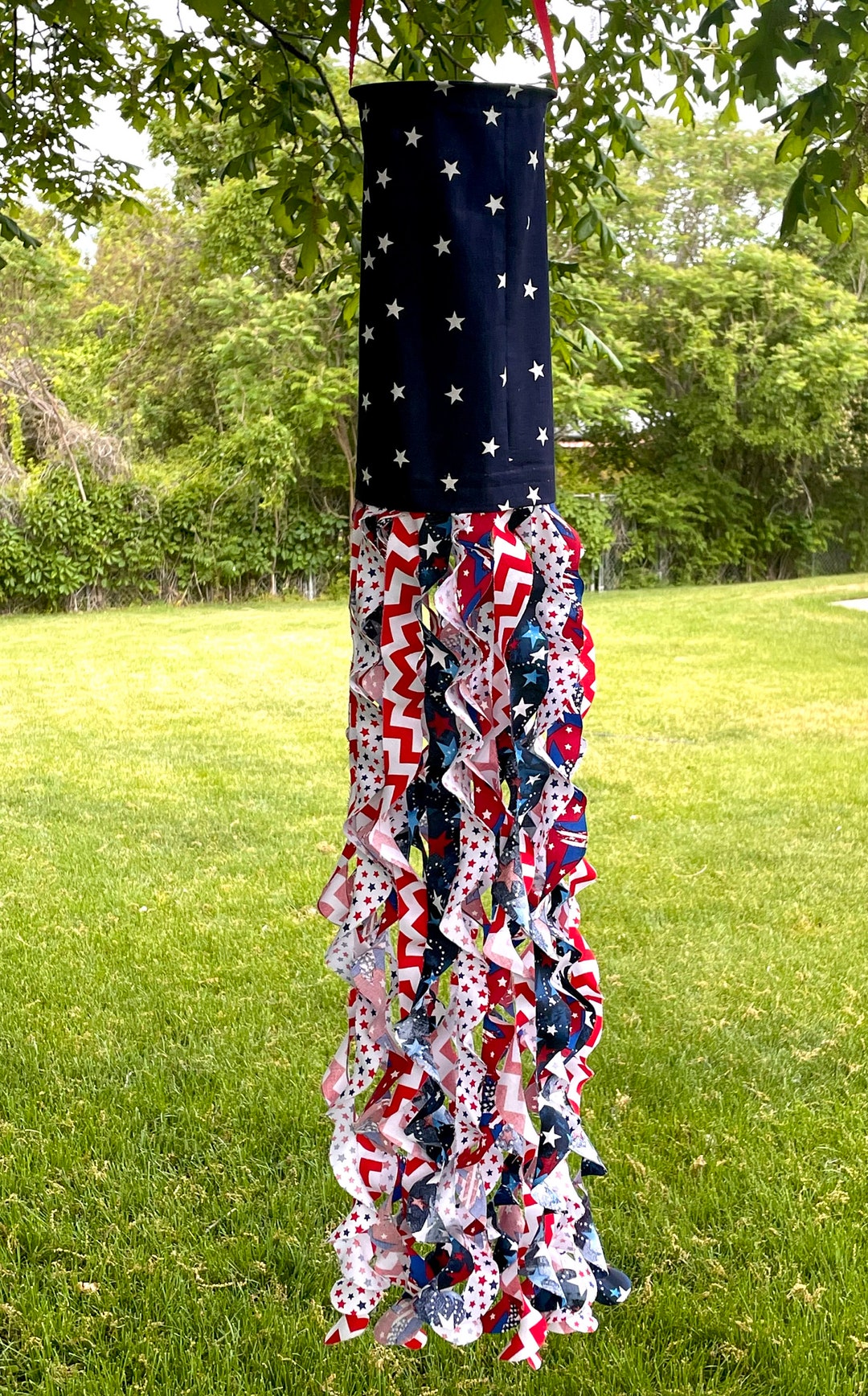 Patriotic Windsock Decoration American Flag Red White Blue, Stars ...