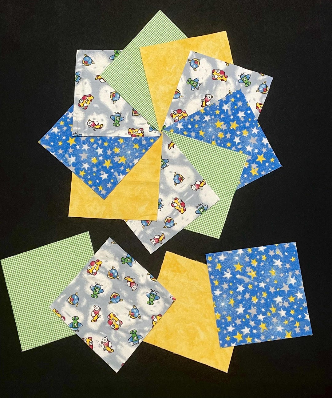 48 Airplane, 7 Inch Square Flannel Quilt Blocks, Pre Cut, Aviation ...