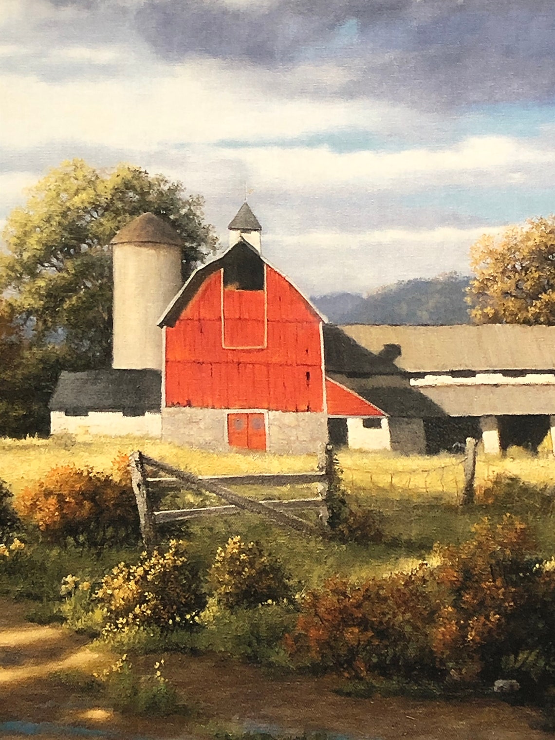Country Farm Barnyard Friends Fabric Panel Riley Blake Red - Etsy