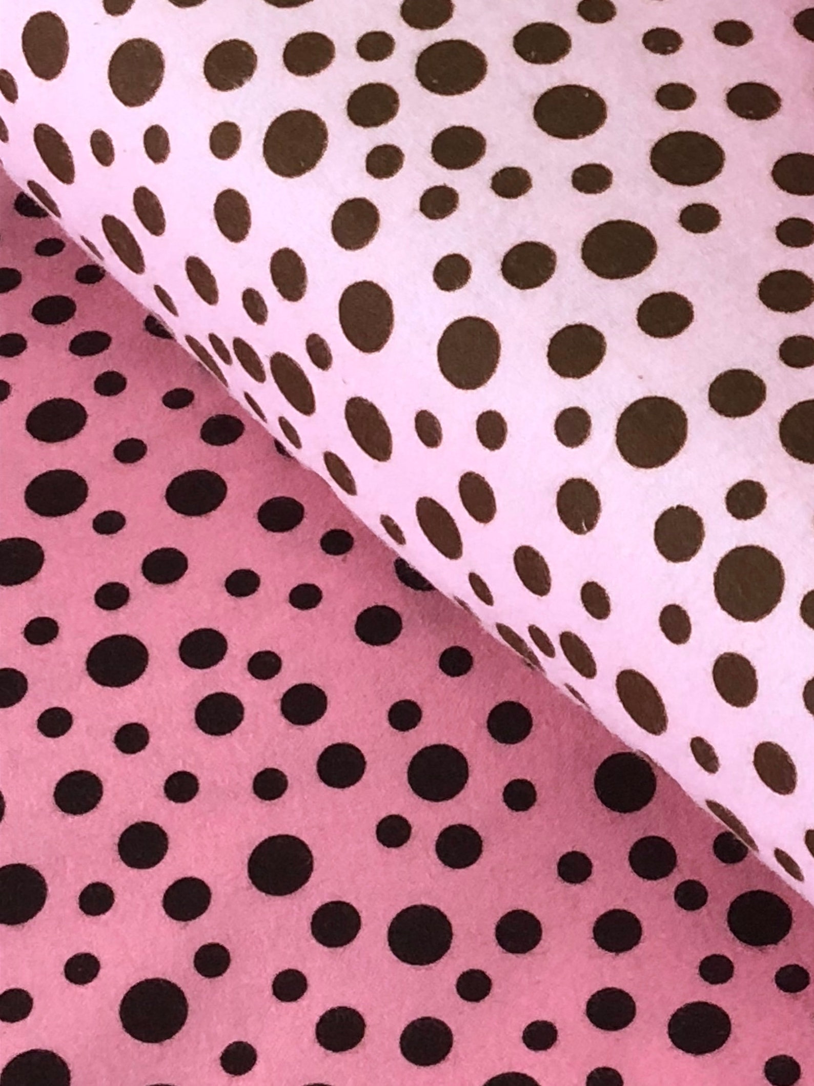 Pink Brown Polka Dot Fabric Cotton Flannel Pale Pink Girl - Etsy