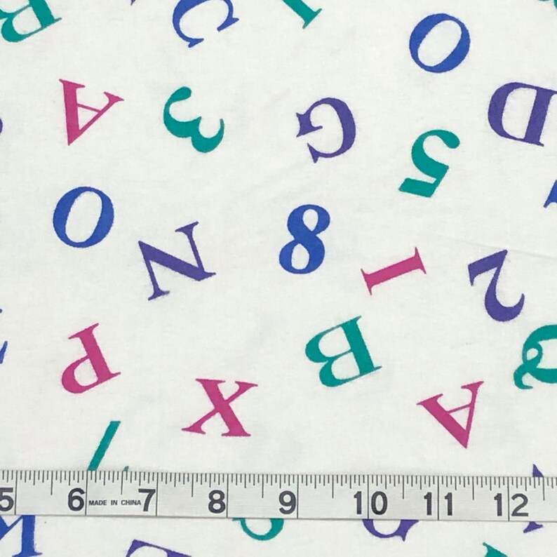 Alphabet Blocks, Abc's Baby Patches, Number Fabric, Purple Blue Green ...