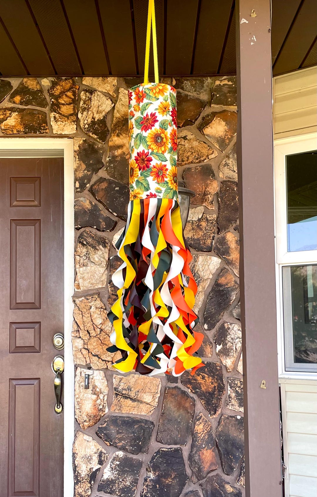 Fall Autumn Sunflower Windsock, Orange Brown Yellow, Garland Decoration ...