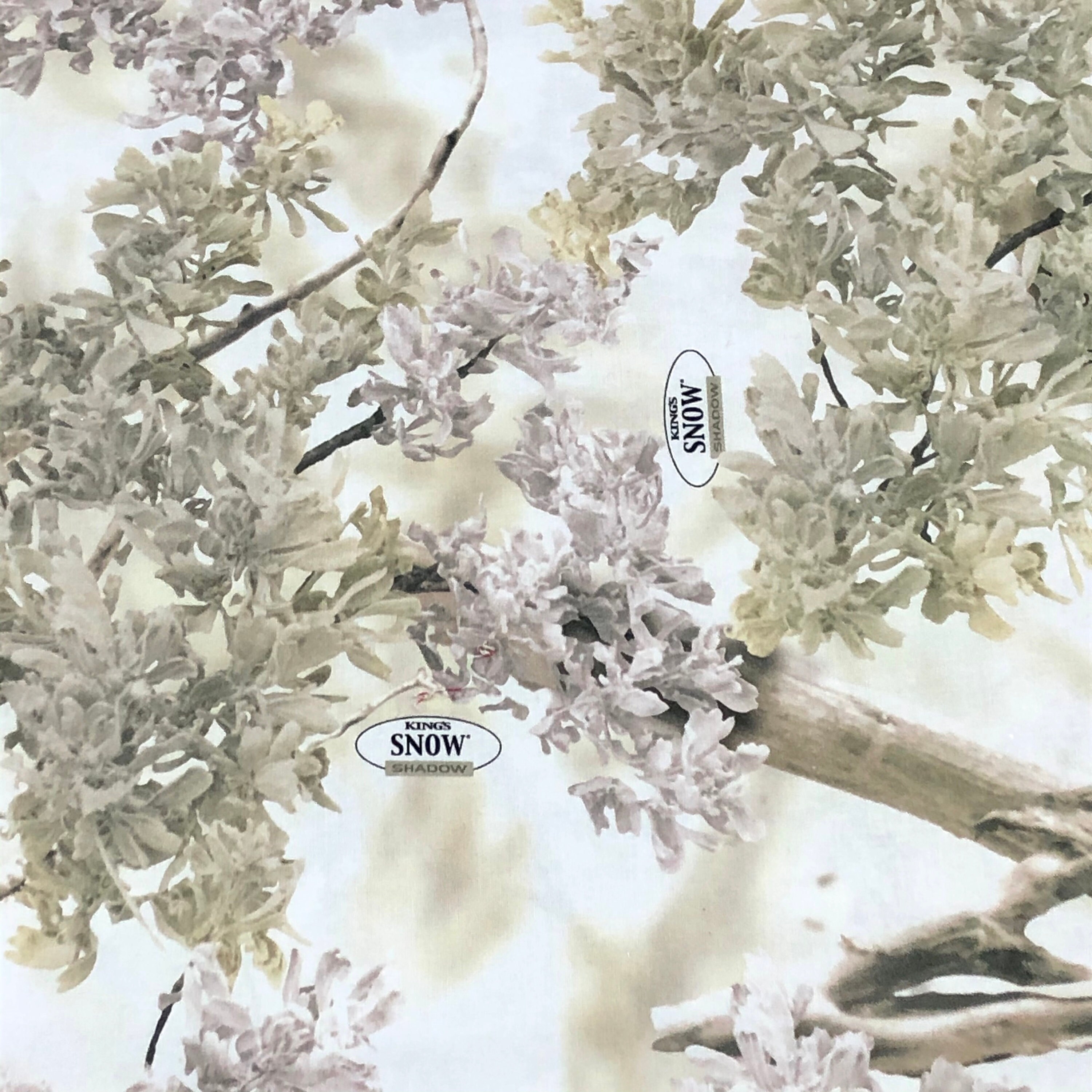 Snow King's Camo Tree Blossom Leaves, Snow Shadow, Branches, Fabric ...